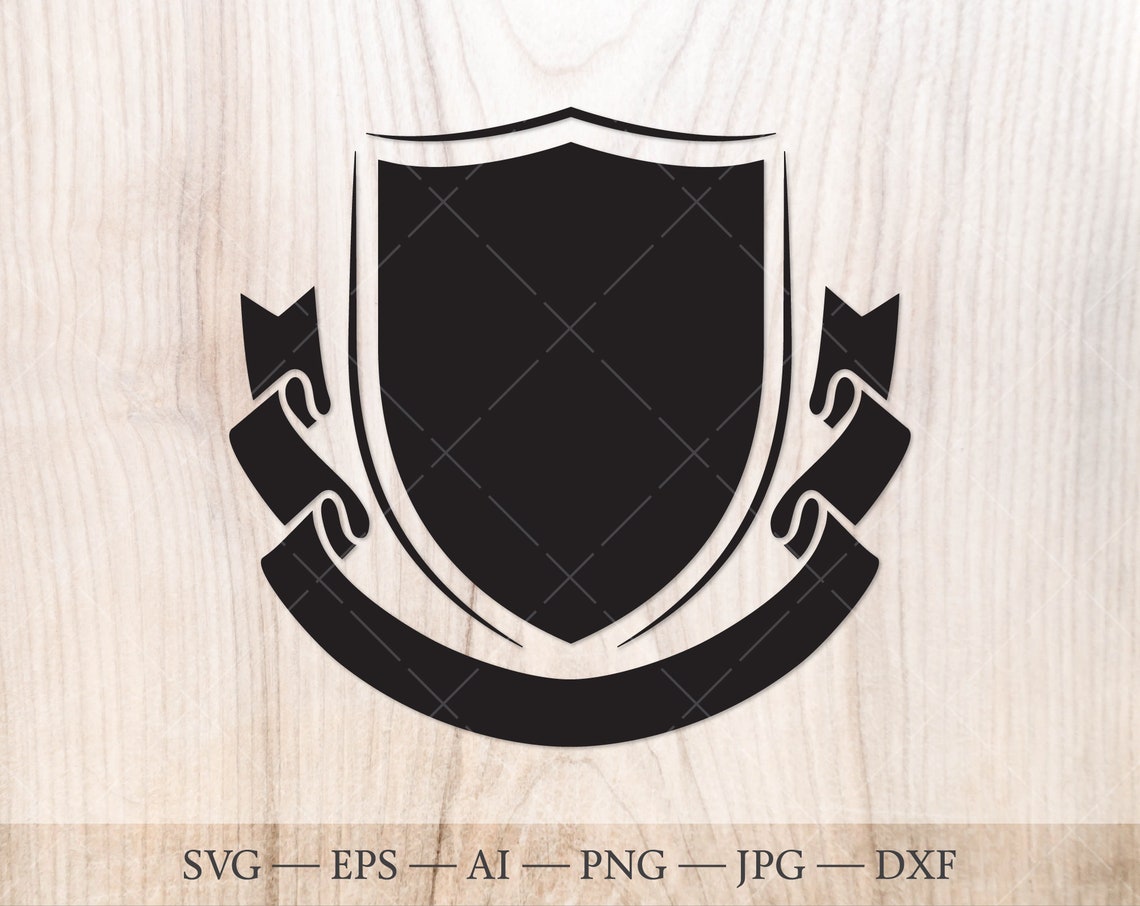 Family Crest SVG Template, Coat of Arms Svg. Shield With Ribbon SVG ...