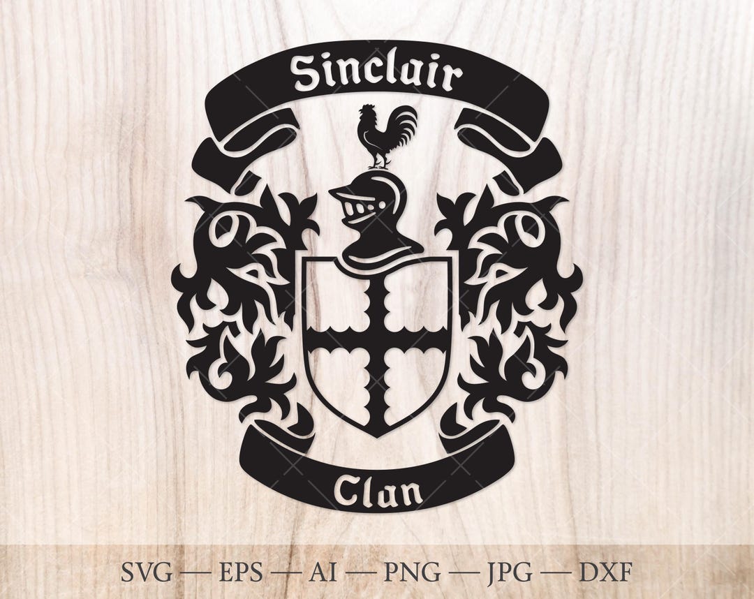 Sinclair Clan Family Crest. Coat of Arms Svg. Heraldic Shield With ...