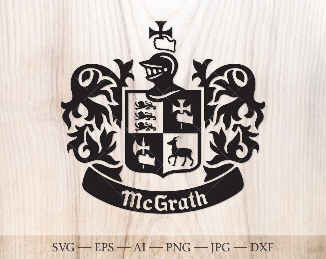 Mcgrath Family Crest. Coat of Arms Svg. Heraldic Shield With Three ...