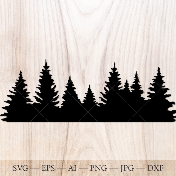 Tree Line Svg - Etsy