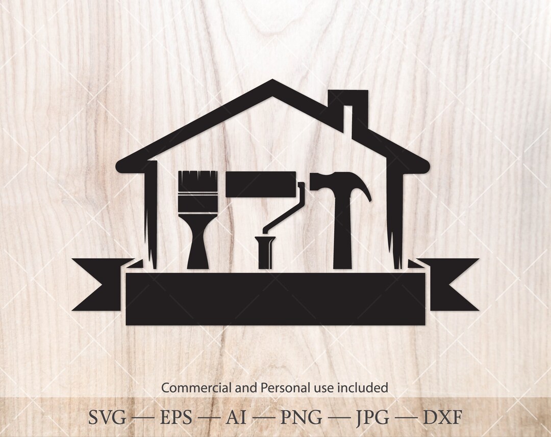 House and Repair Tools Monogram SVG. House Frame Svg. Painter SVG ...