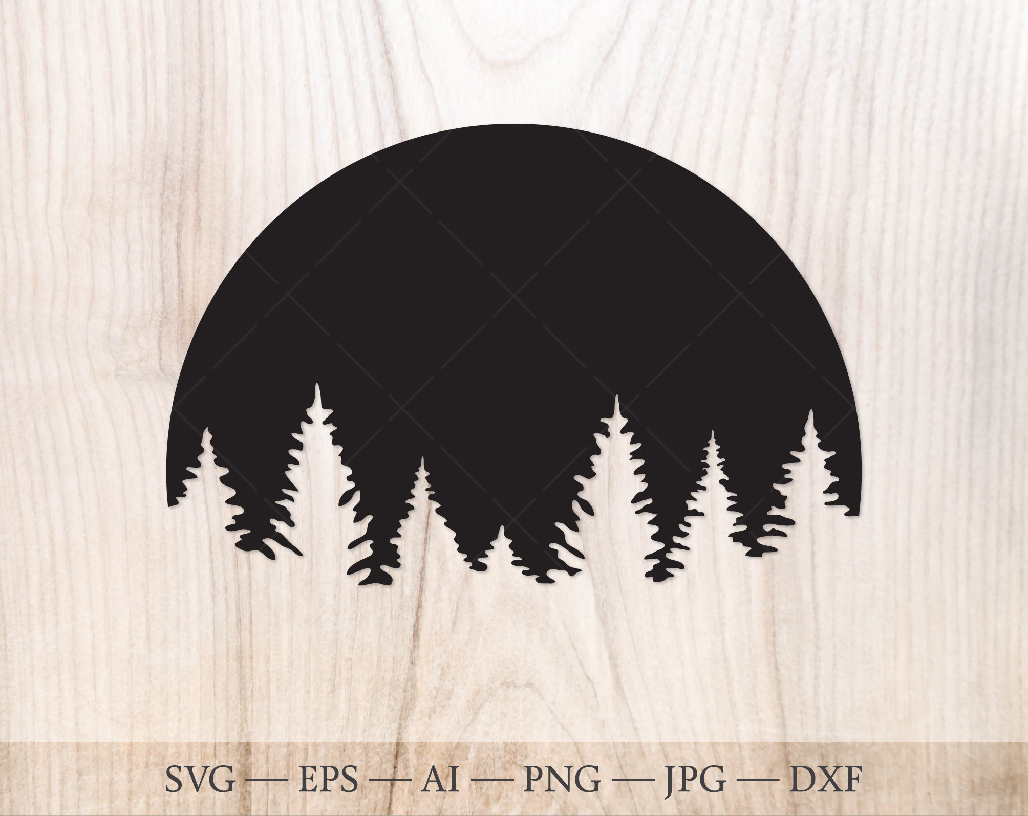 Forest SVG Treeline Silhouette SVG Cut File. Pine Tree Svg - Etsy Canada