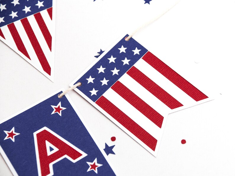 4th of July Patriotic Bunting Banner SVG Cricut SVG Cut File. | Etsy