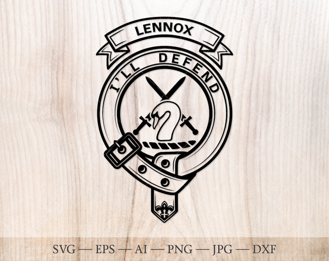 Lennox Crest Badge SVG, Scottish Clan Svg, Family Crest Svg. Coat of ...