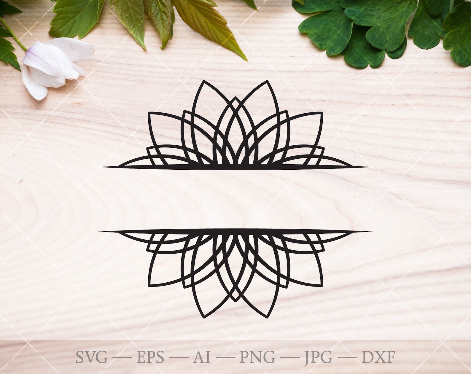Sunflower Split Monogram SVG Frame. Sunflower Mandala Svg. - Etsy