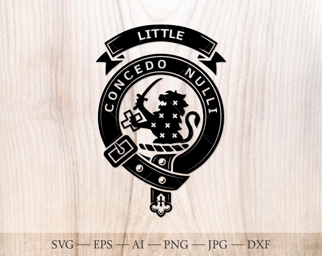 Clan Little Crest SVG, Scottish Family Badge, Lion Rampant (digital ...