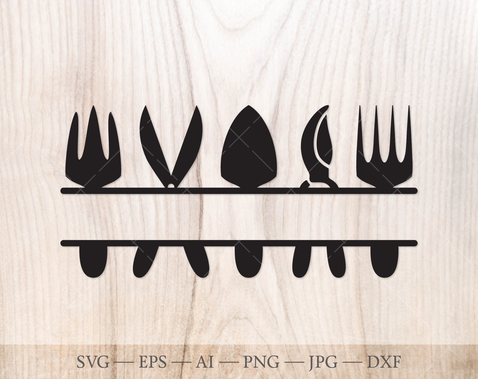 Gardening tools monogram SVG. Farm split monogram svg. Garden | Etsy