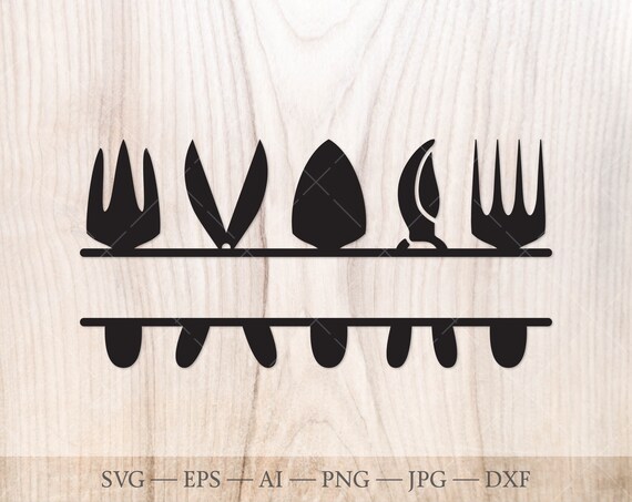 Gardening tools monogram SVG. Farm split monogram svg. Garden | Etsy
