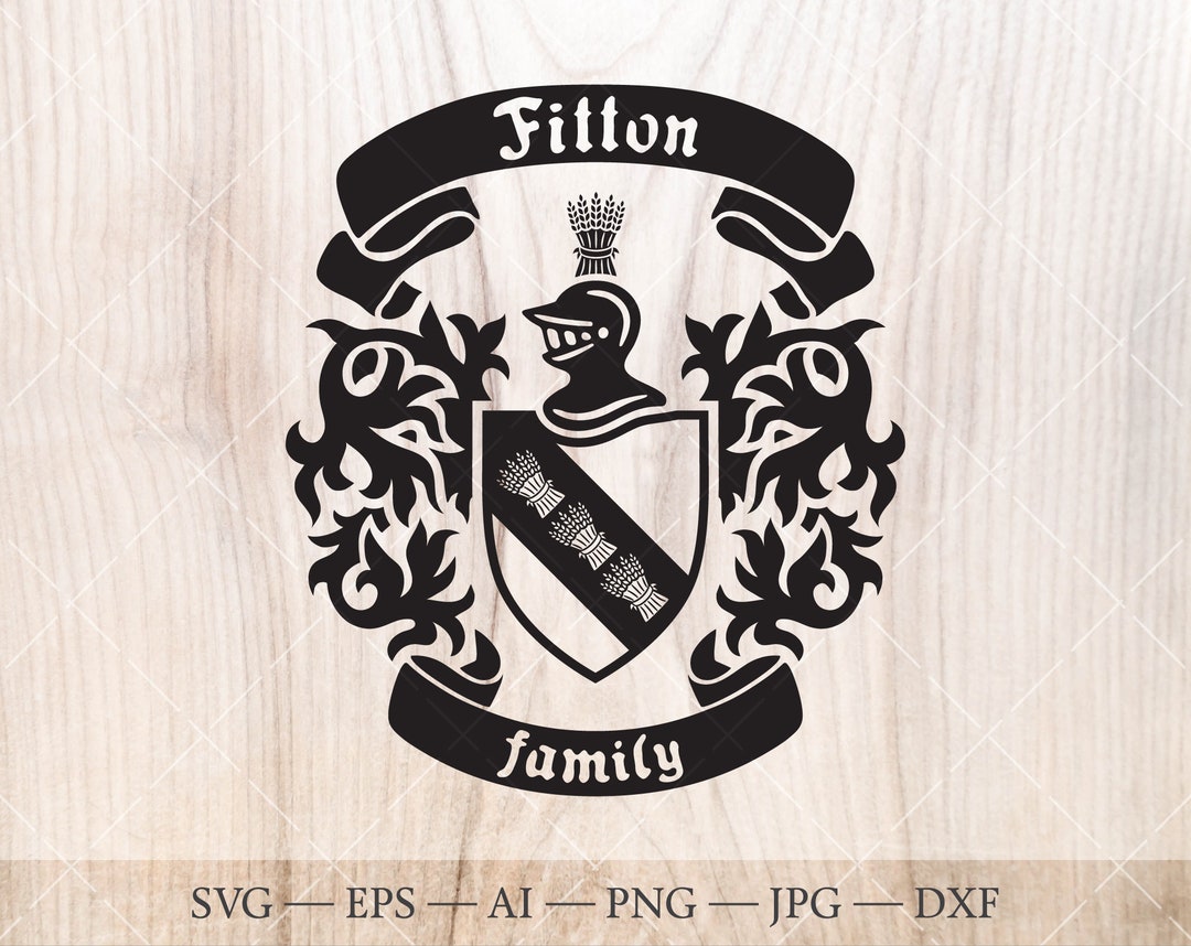 Fitton Family Crest SVG, Heraldic Shield, Coat of Arms (digital ...