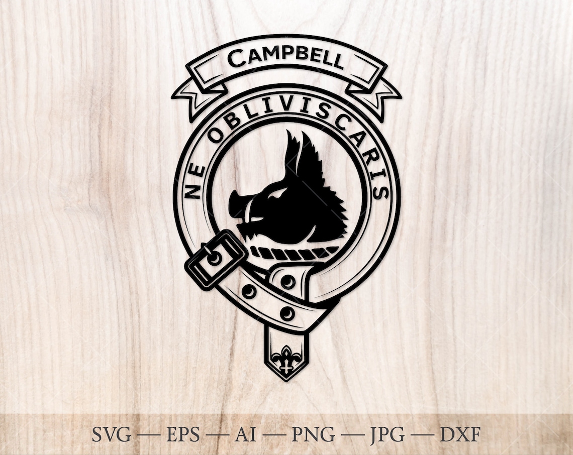 Campbell Crest Badge SVG, Scottish Clan Svg, Family Crest Svg. Coat of ...