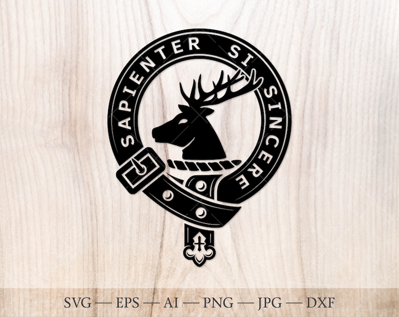 Davidson Crest Badge SVG With Stag Head Scottish Clan Crest - Etsy