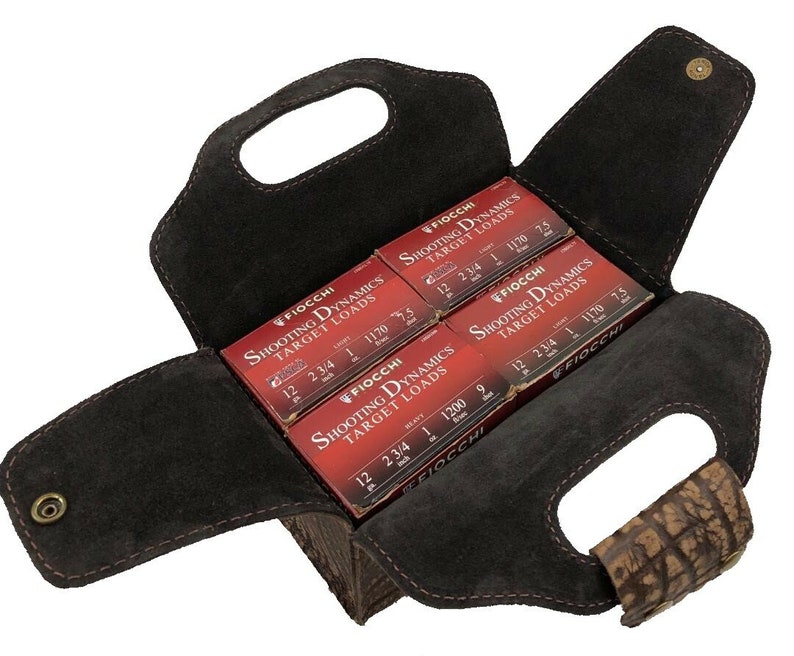 Buffalo Hide 4 Box Shotgun Shell Carrier Holder Sporting Clays / Skeet ...