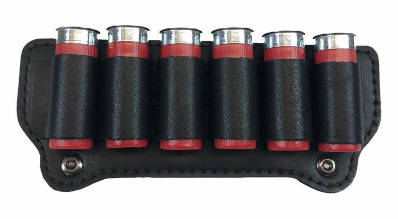 Leather 12 / 20 / 28 Gauge Shotgun Shell Ammo Belt Slide Pouch - Brown ...