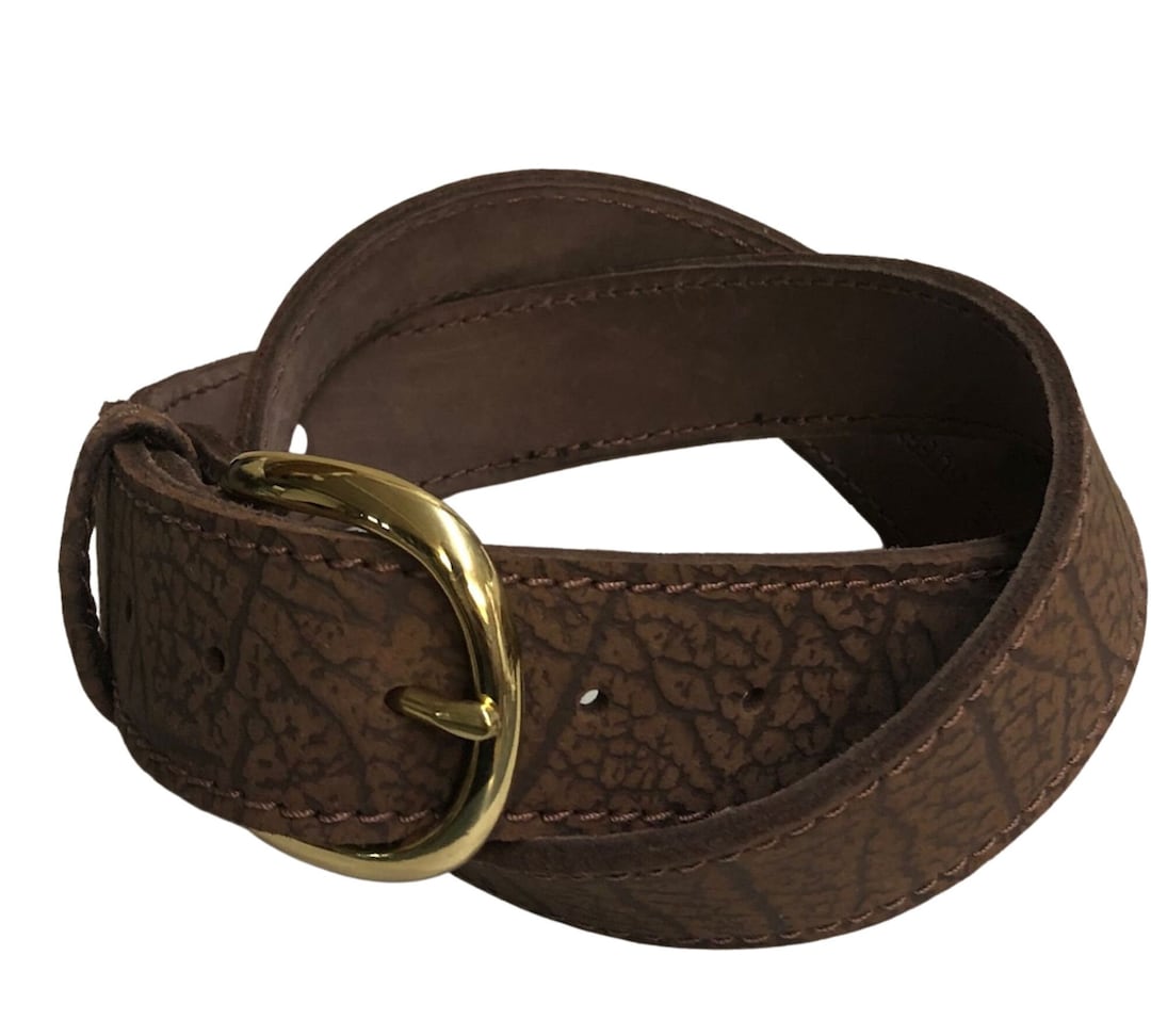 Buffalo Hide Belt With Removable Buckle - Genuine - Brown or Black 1 1/ ...