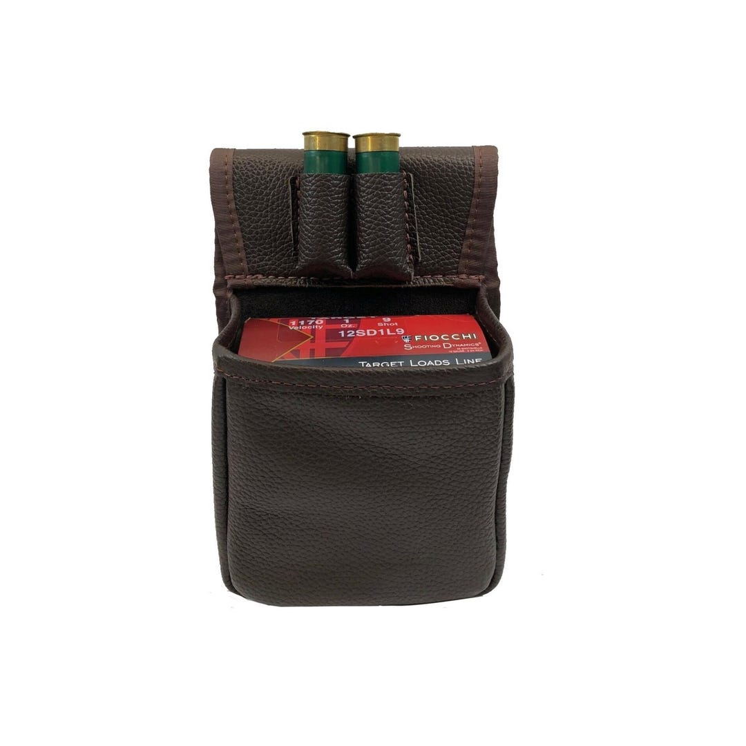 Leather Single Box Shotgun Shell Sporting Clay / Skeet / Trap Pouch ...