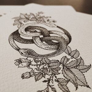 Floral Auryn Artprint A5 - Neverending Story Auryn Print, Ink Drawing ...