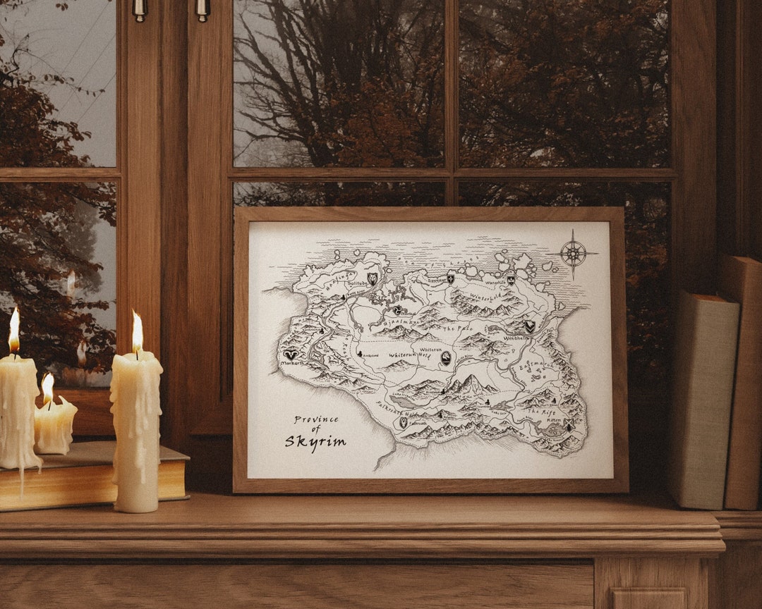 Fantasy Map Print - Map Poster for Geek Gifts, Tolkien Inspired ...