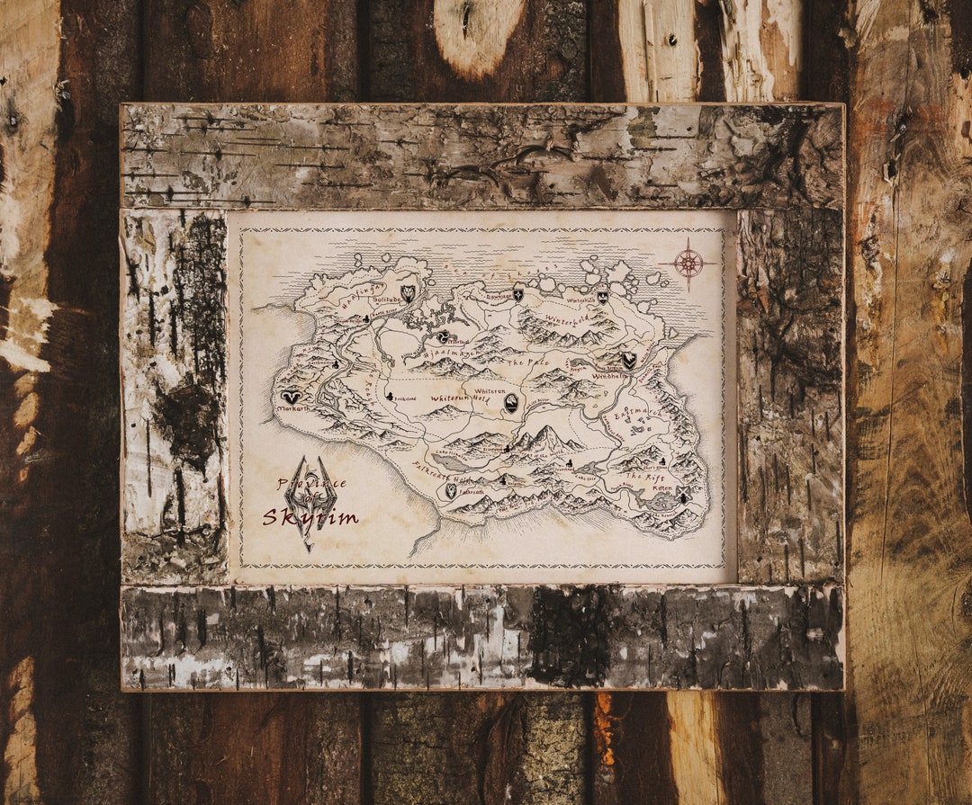 Fantasy Map Print Handwritten & Drawn Map Poster on Marbled Paper Geek ...