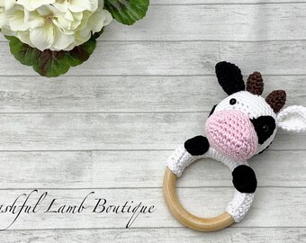 Cow Baby Rattle | Etsy