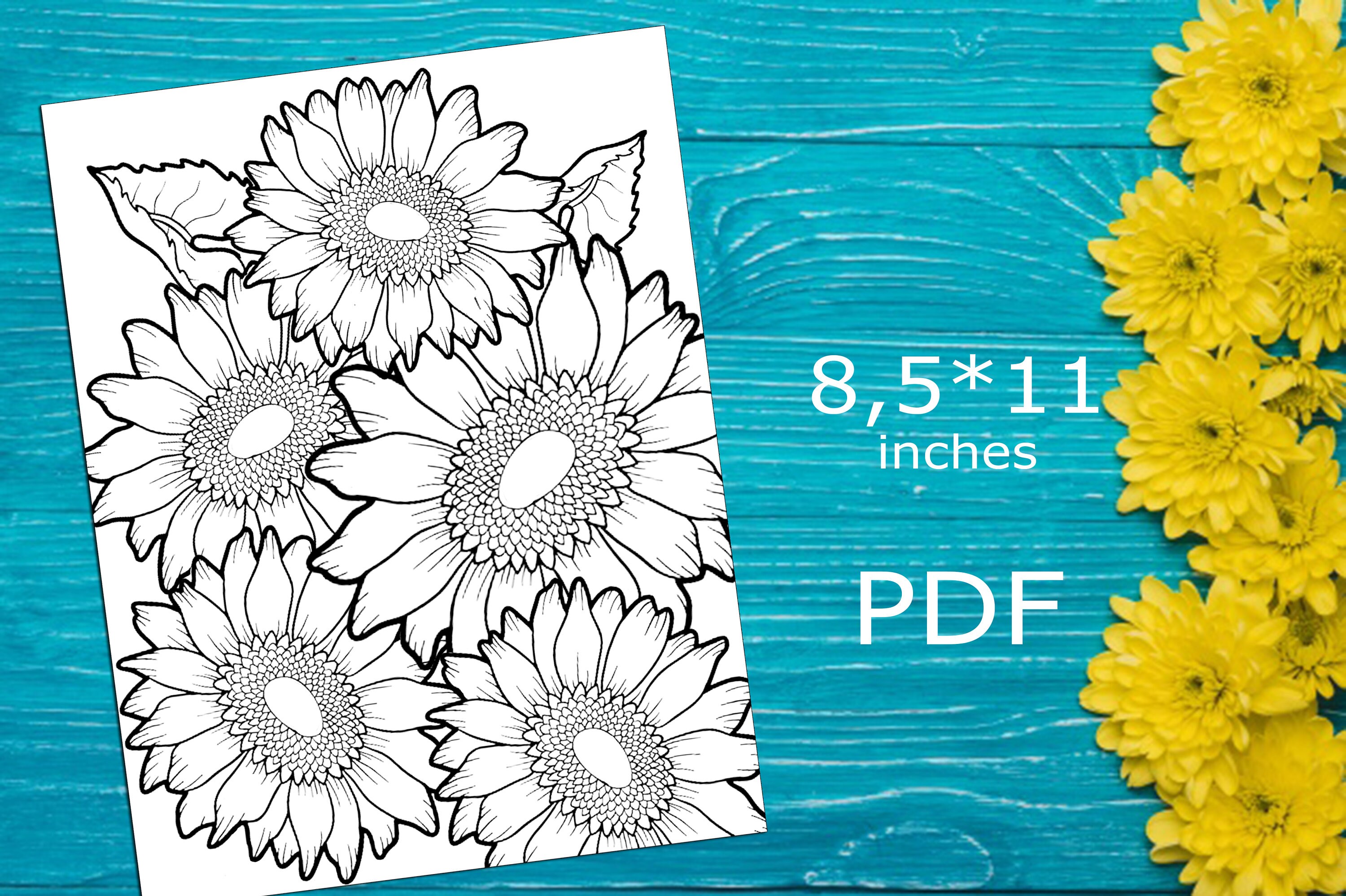 4 Ukrainian Printable Coloring Pages. Stand With Ukraine. Sunflowers ...