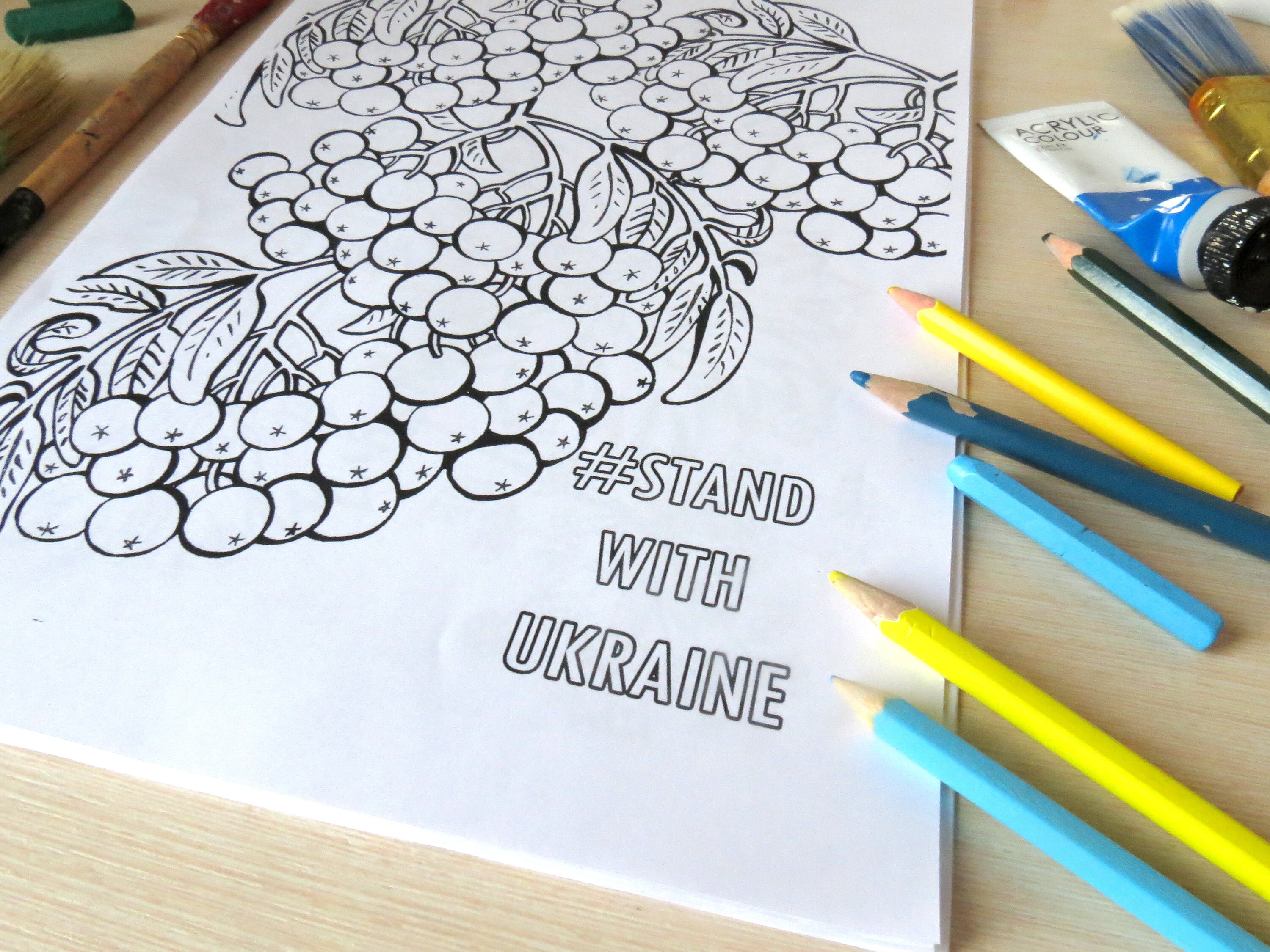 4 Ukrainian Printable Coloring Pages. Stand With Ukraine. Sunflowers ...