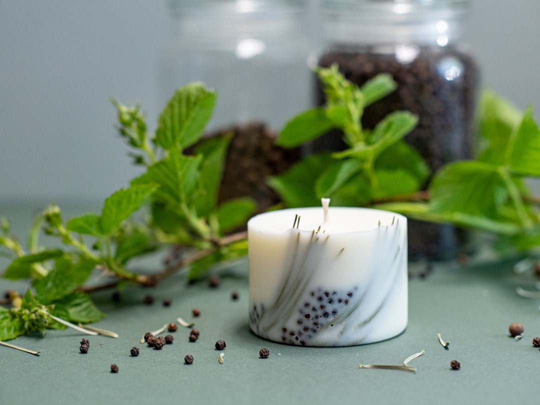 Juniper Candle, Soy Wax Pillar Candle, Juniper Aroma Candle, Vegan ...