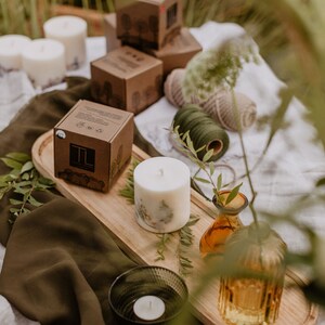 Forest Candle Gift SET, Soy Wax Candles Aroma Sachet, Scented Pillar ...