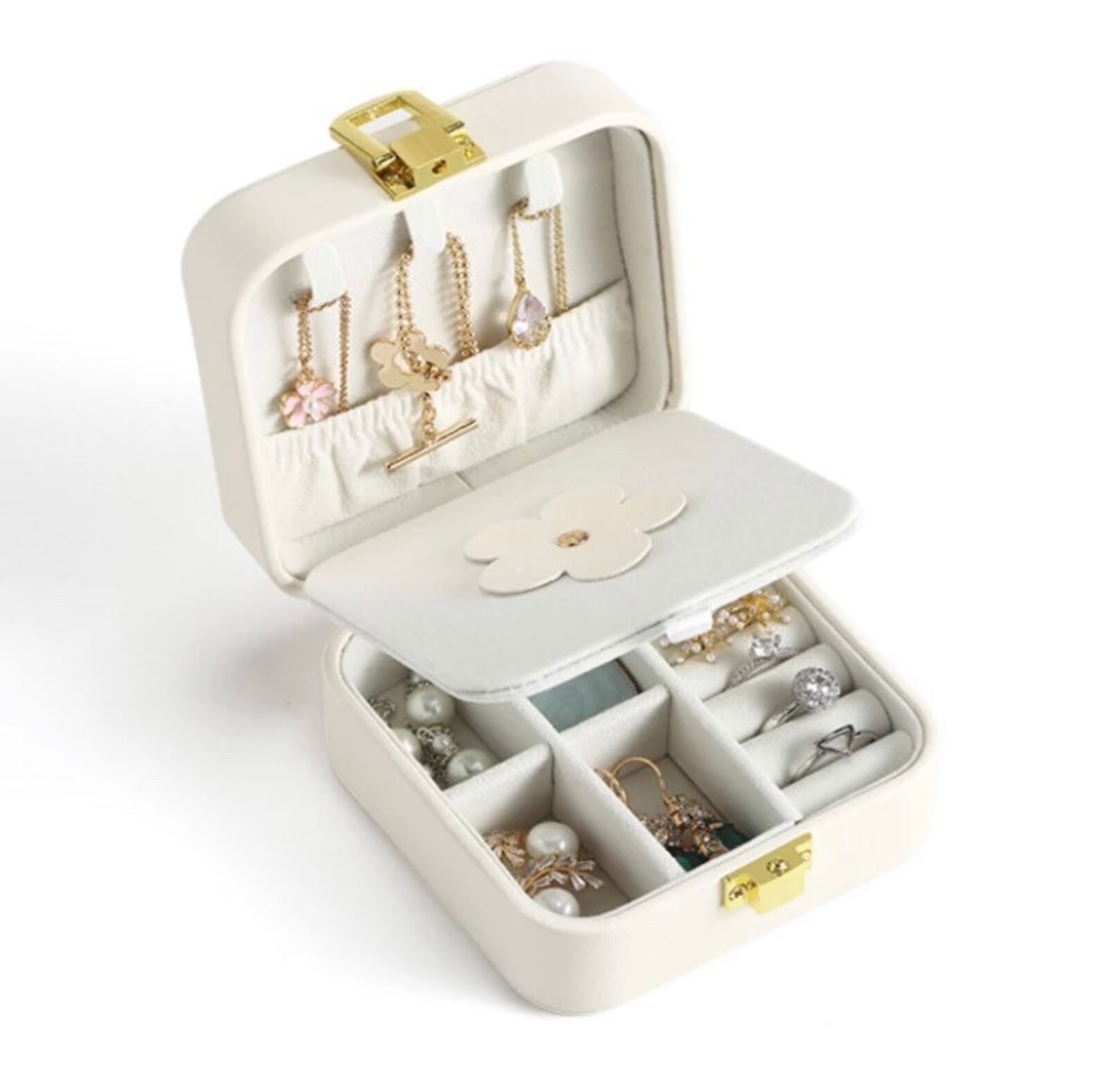 Mini Portable Jewelry Box Pu Leather Jewelry Case Makeup | Etsy