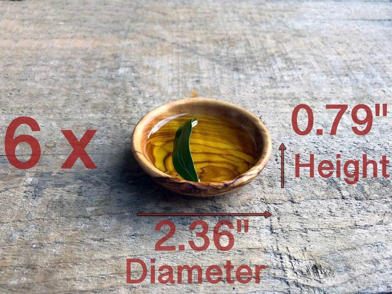 Wooden Mini Bowls Olive Wood Mini Dip Bowls Set of 6 - Etsy