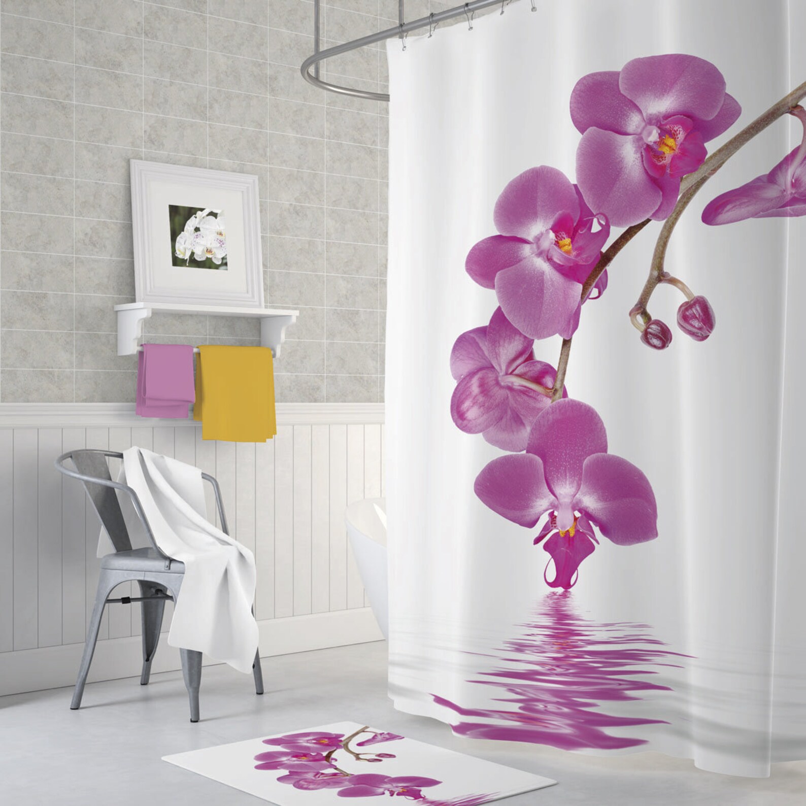 Orchid Shower Curtain Bahtroom Curtain Digital Print - Etsy