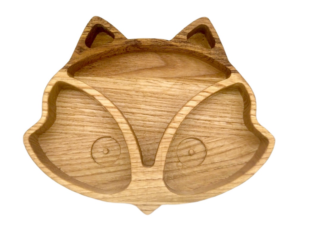 Wooden Fox Kid Plate, Wood Kid Plate, Handmade Fox Plate, Handmade Kid ...