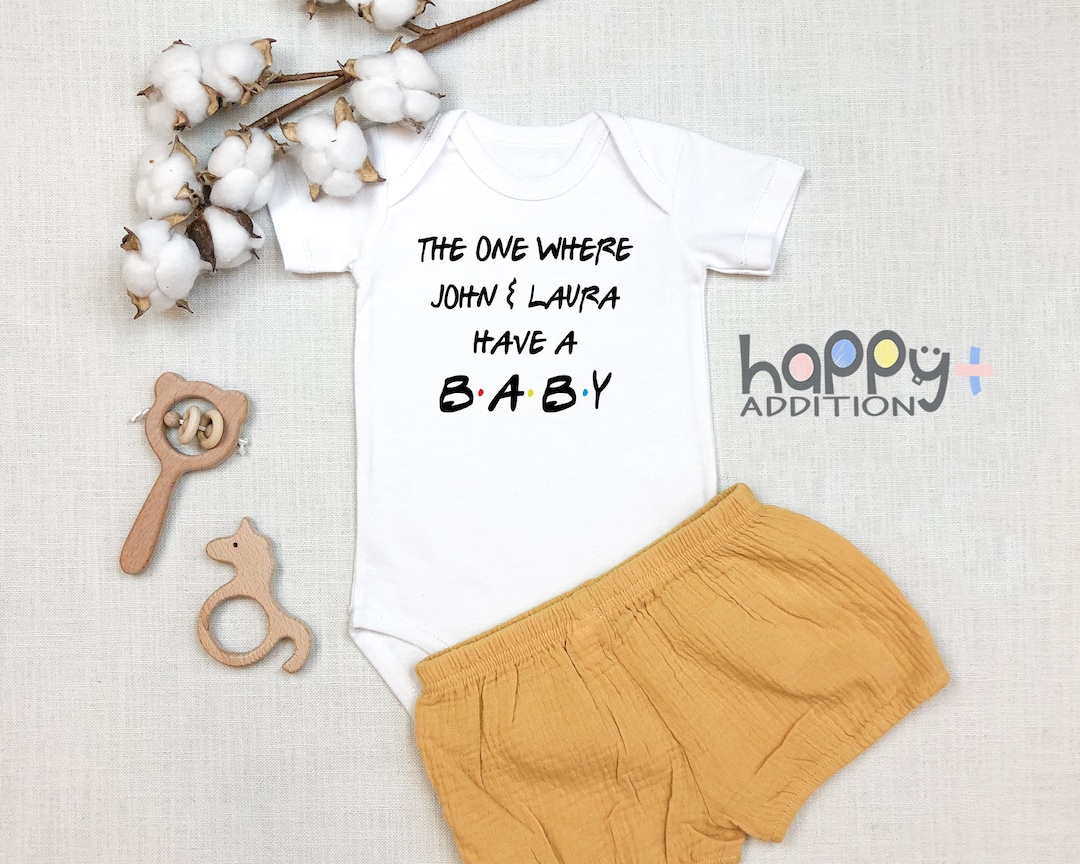 Custom Friends TV Show Baby Announcement Onesie Personalized Pregnancy ...