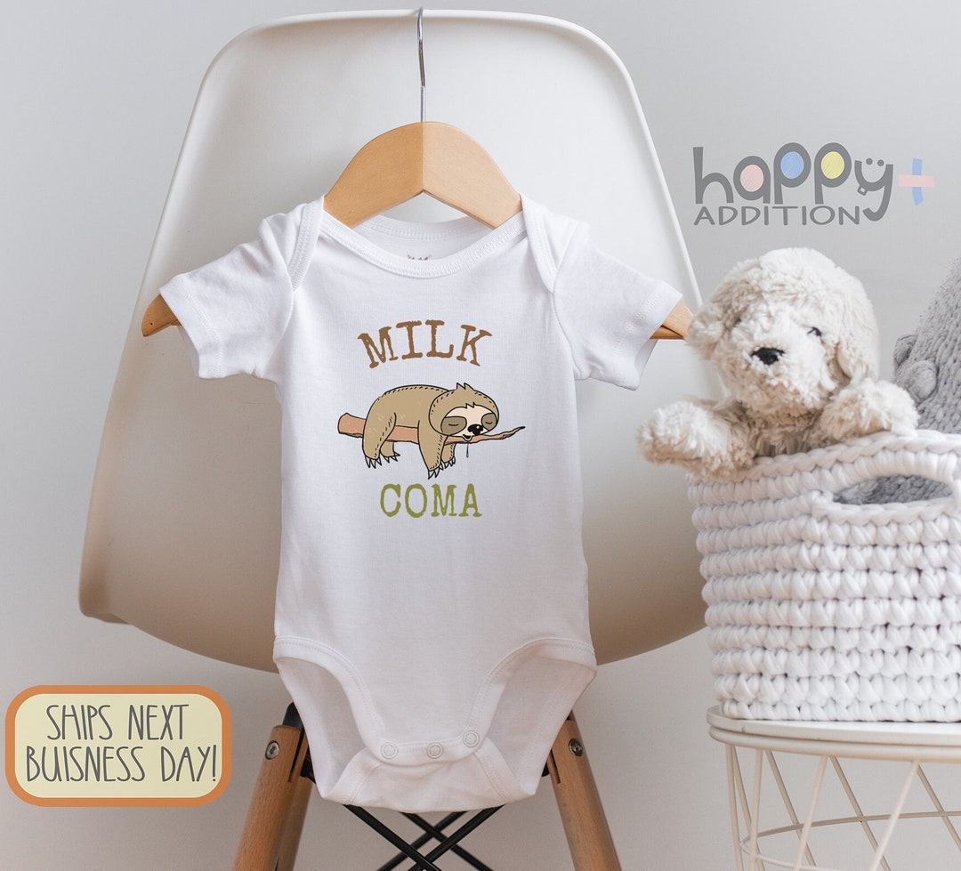 Funny Sloth Baby, Milk Coma Baby Bodysuit, Cute Baby, Funny Baby S ...