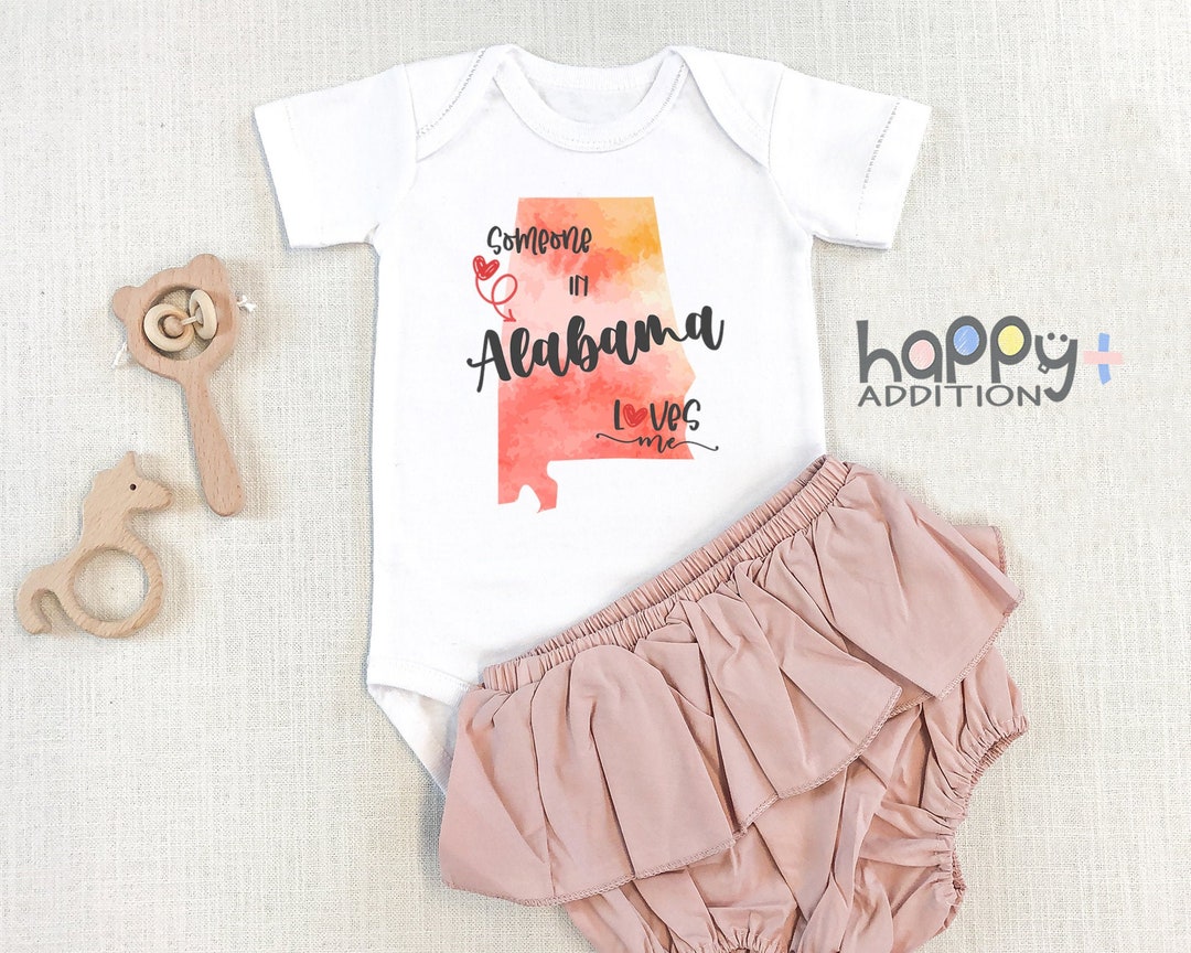 Alabama State Baby Bodysuit: Someone Loves Me in AL, Long Distance Baby ...