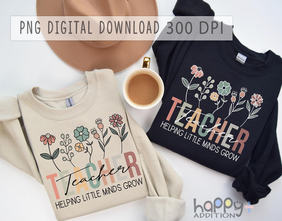 Teacher Wildflowers PNG: Boho Spring Design (digital Download) - Etsy