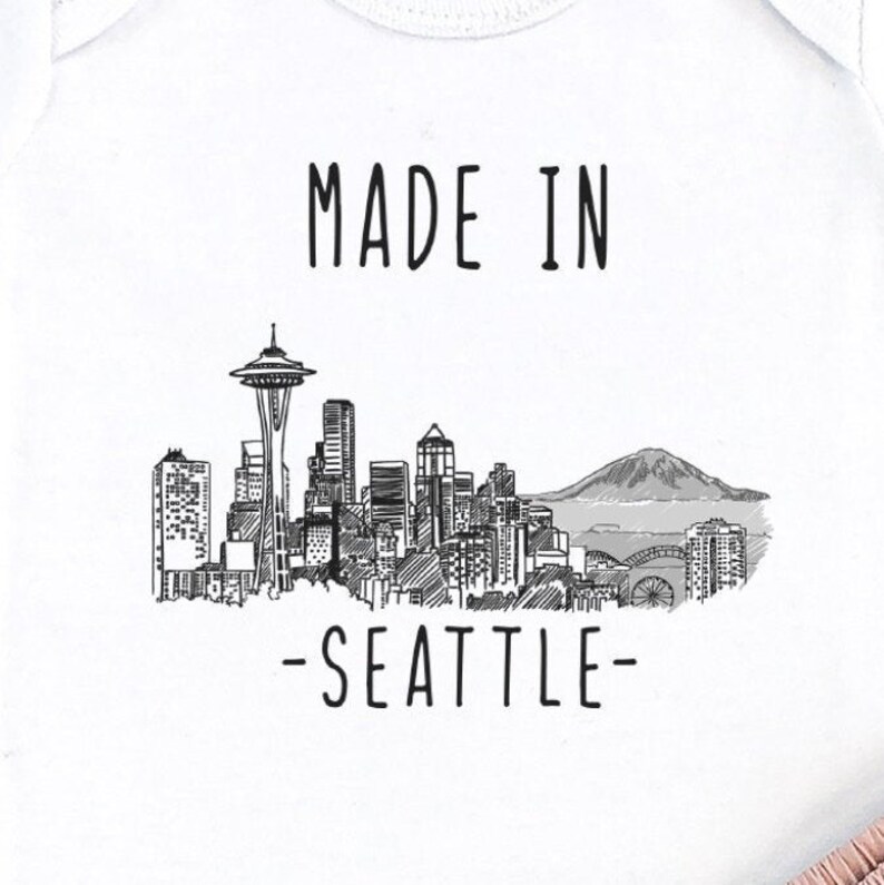 Made in Seattle Baby Onesie Seattle Baby Outfit Gift for New - Etsy