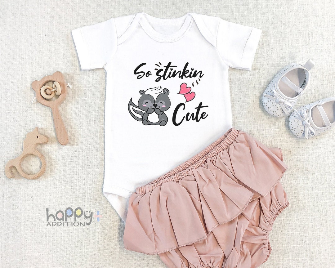 So Stinkin Cute Baby, Cute Baby Bodysuit, Skunk, Funny Baby, Pun ...