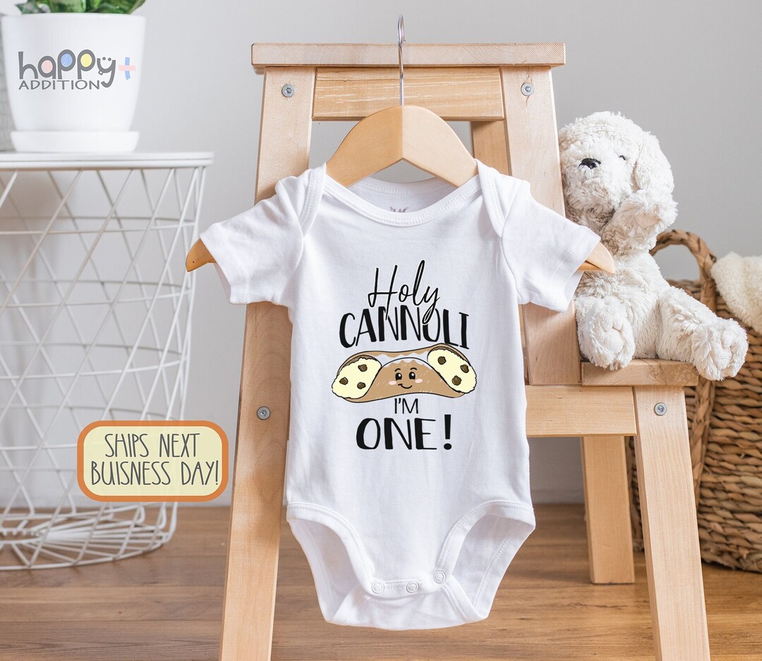 Holy Cannoli I'm One 1st Birthday Baby Bodysuit Onesie®: Italian Baby ...