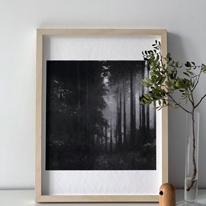 Pen Plotter Ink Drawing | Abstract Artwork of a Forest | Unique Black ...
