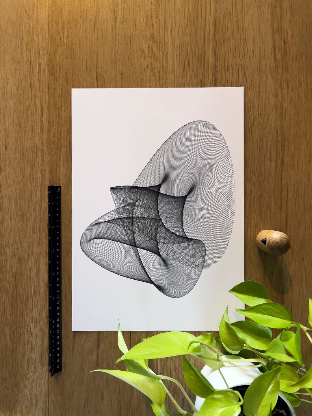 Pen Plotter Ink Drawing Fine Line Abstract Geometric Artwork - Etsy