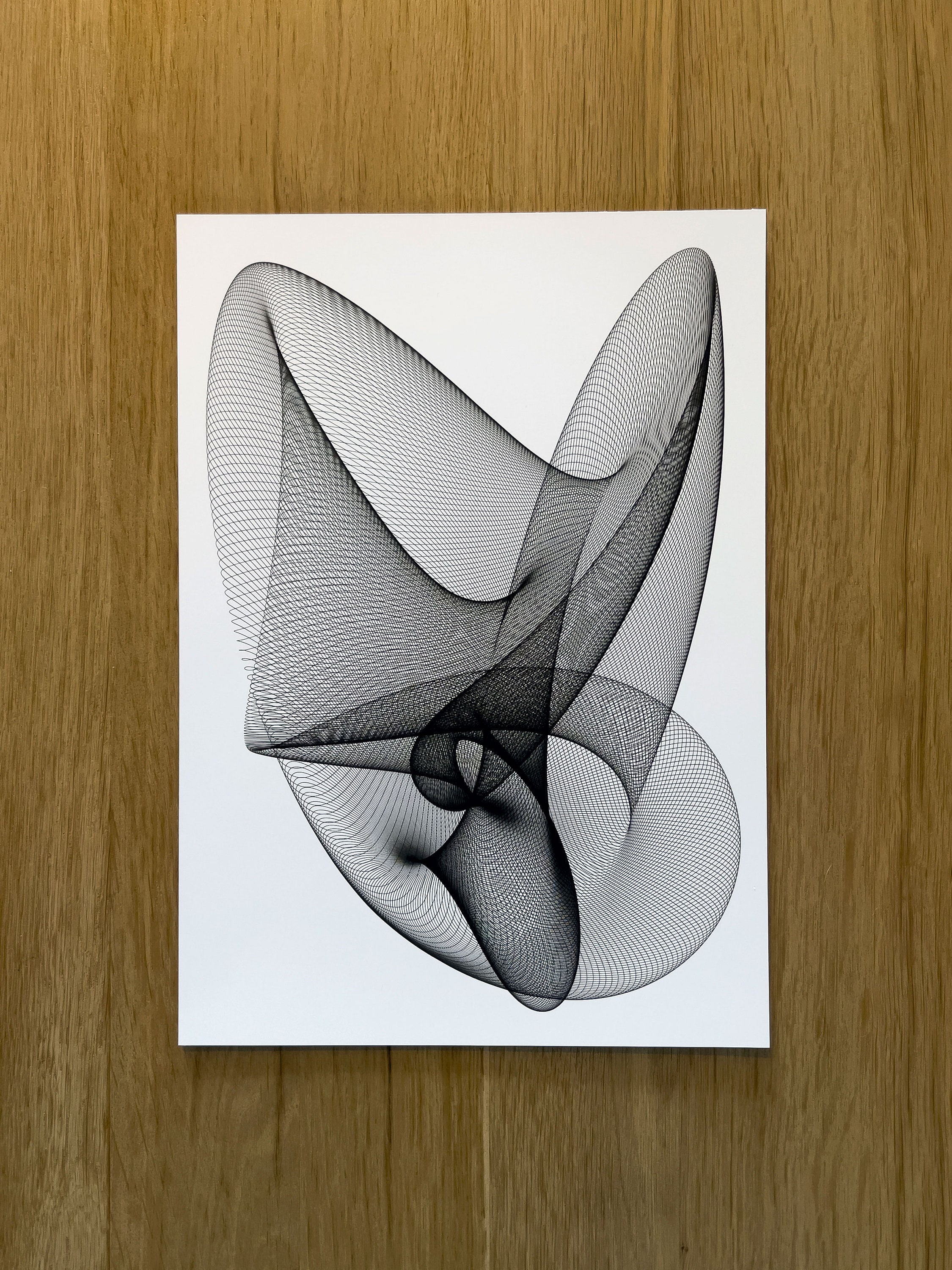 Pen Plotter Ink Drawing Fine Line Abstract Geometric Artwork Unique ...