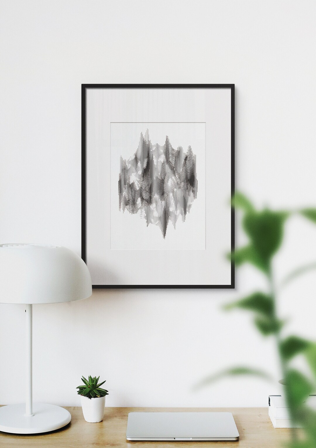 Pen Plotter Ink Drawing Abstract Geometric Artwork Unique Black Ink ...
