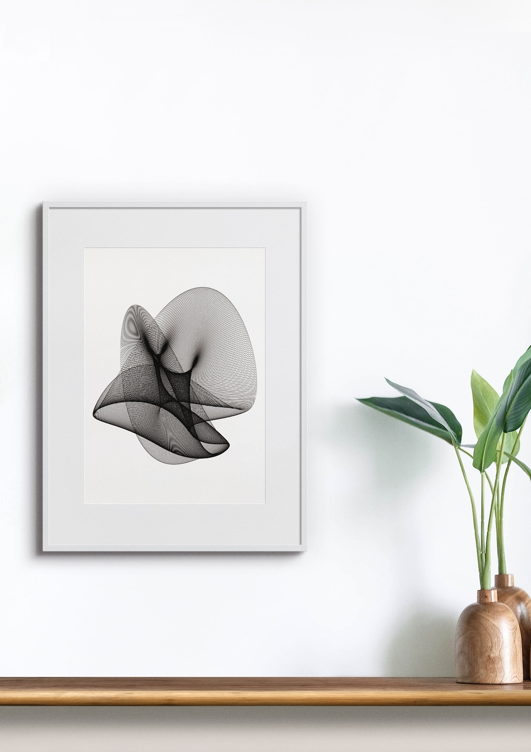 Pen Plotter Ink Drawing | Fine Line Abstract Geometric Artwork | Unique ...