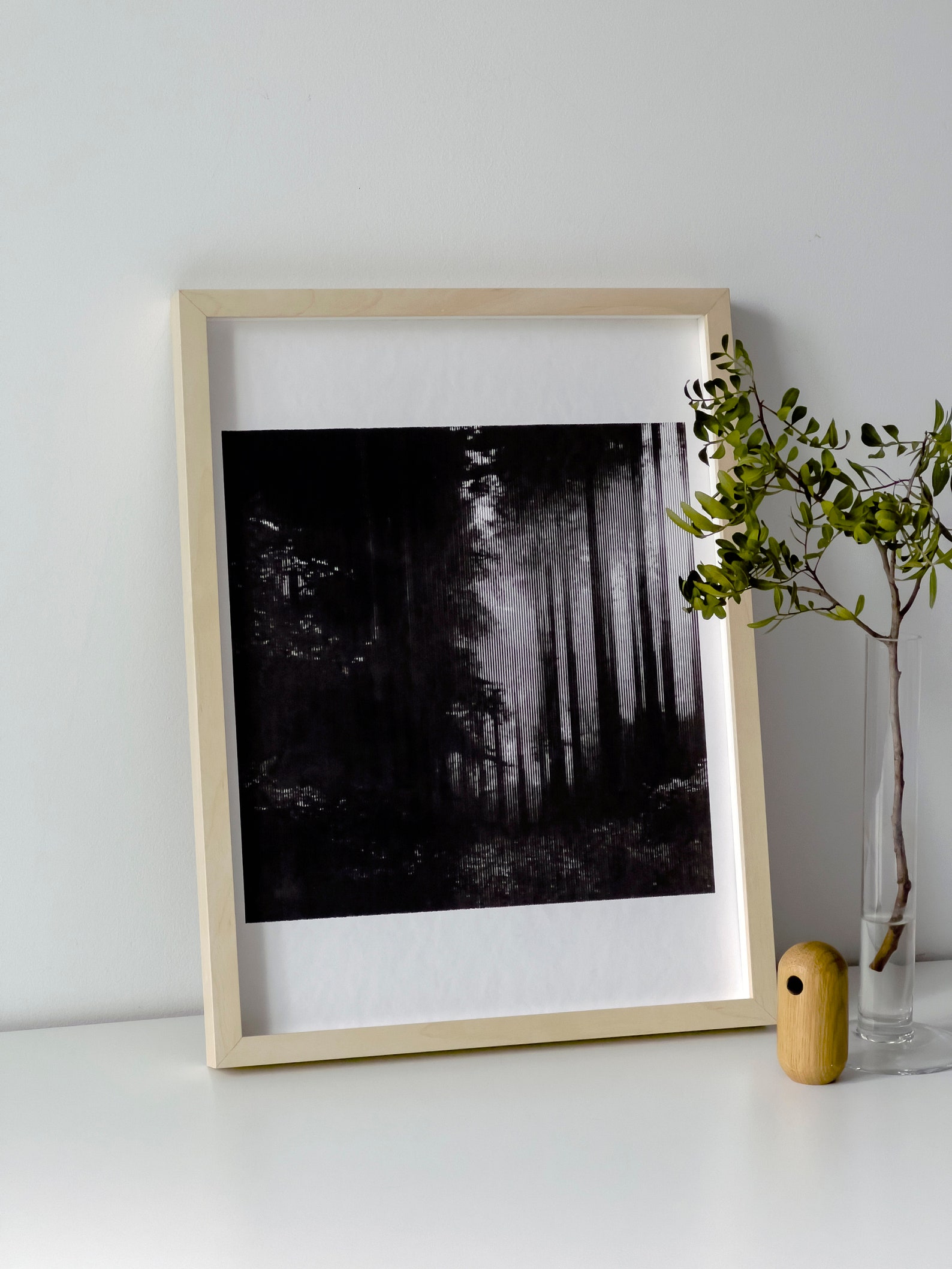 Pen Plotter Ink Drawing | Abstract Artwork of a Forest | Unique Black ...