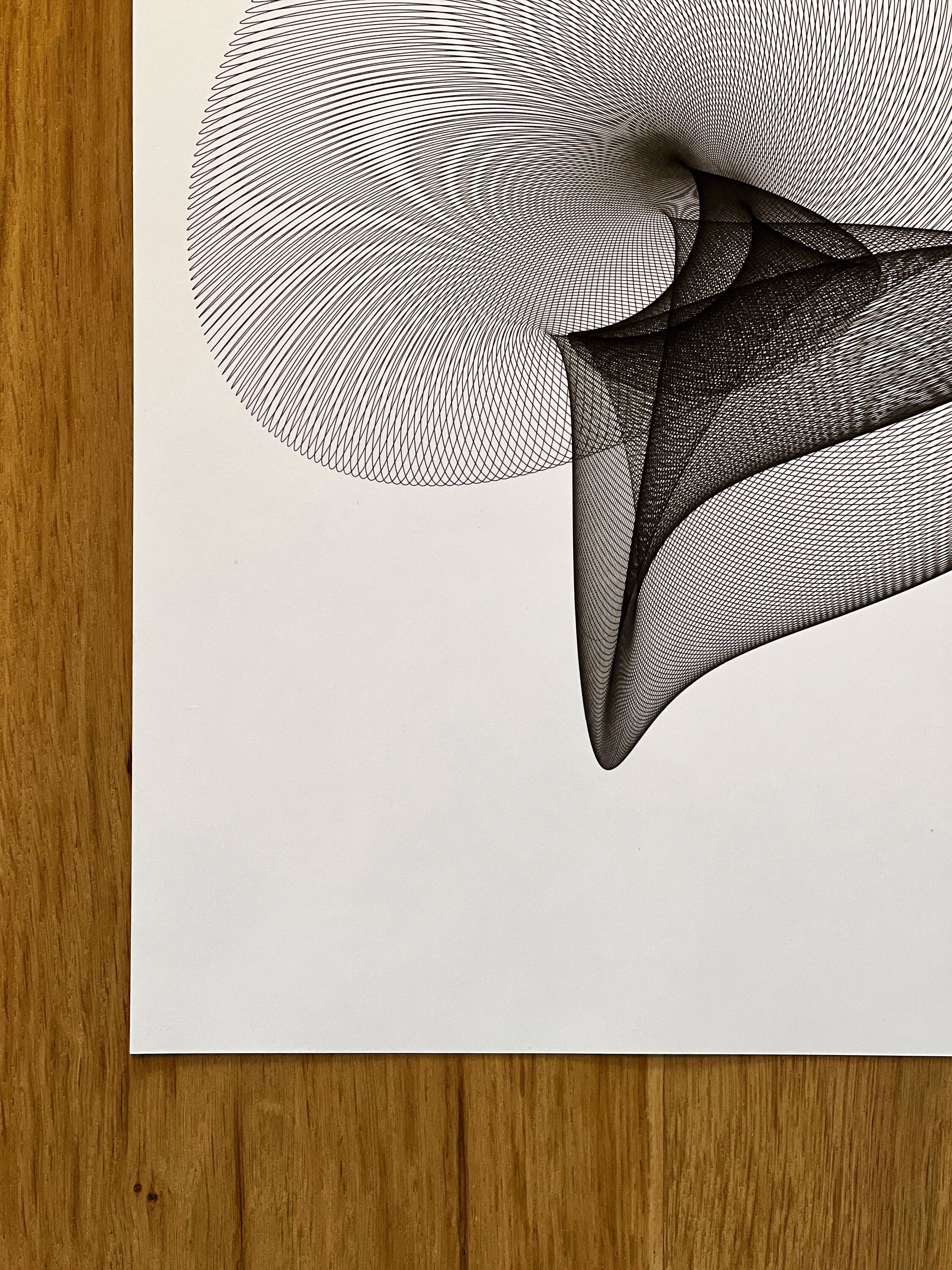 Pen Plotter Ink Drawing | Fine Line Abstract Geometric Artwork | Unique ...