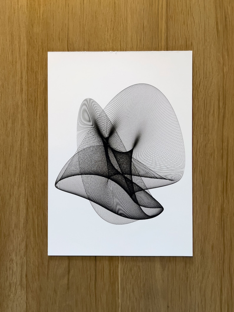 Pen Plotter Ink Drawing | Fine Line Abstract Geometric Artwork | Unique ...
