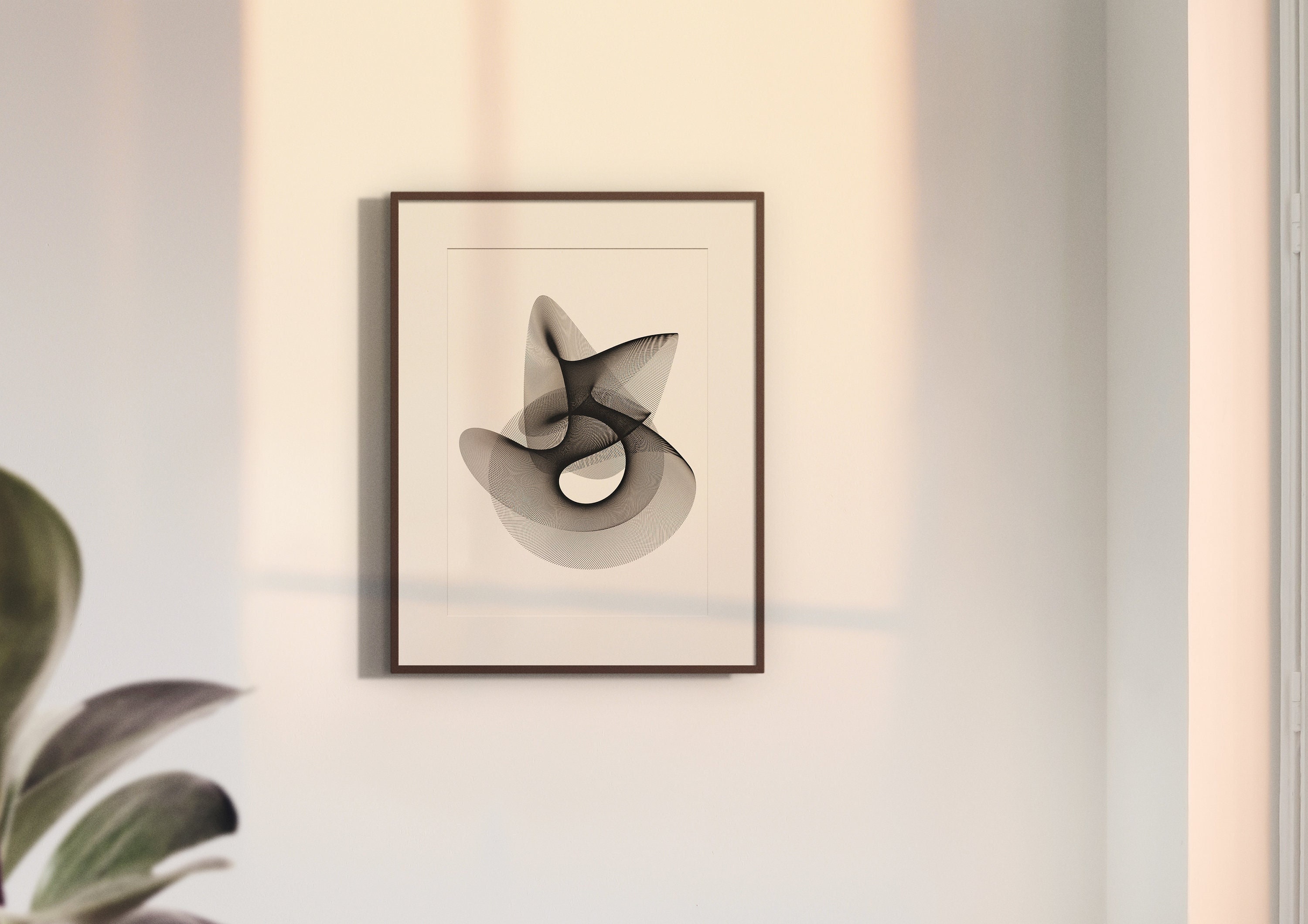 Pen Plotter Ink Drawing | Fine Line Abstract Geometric Artwork | Unique ...