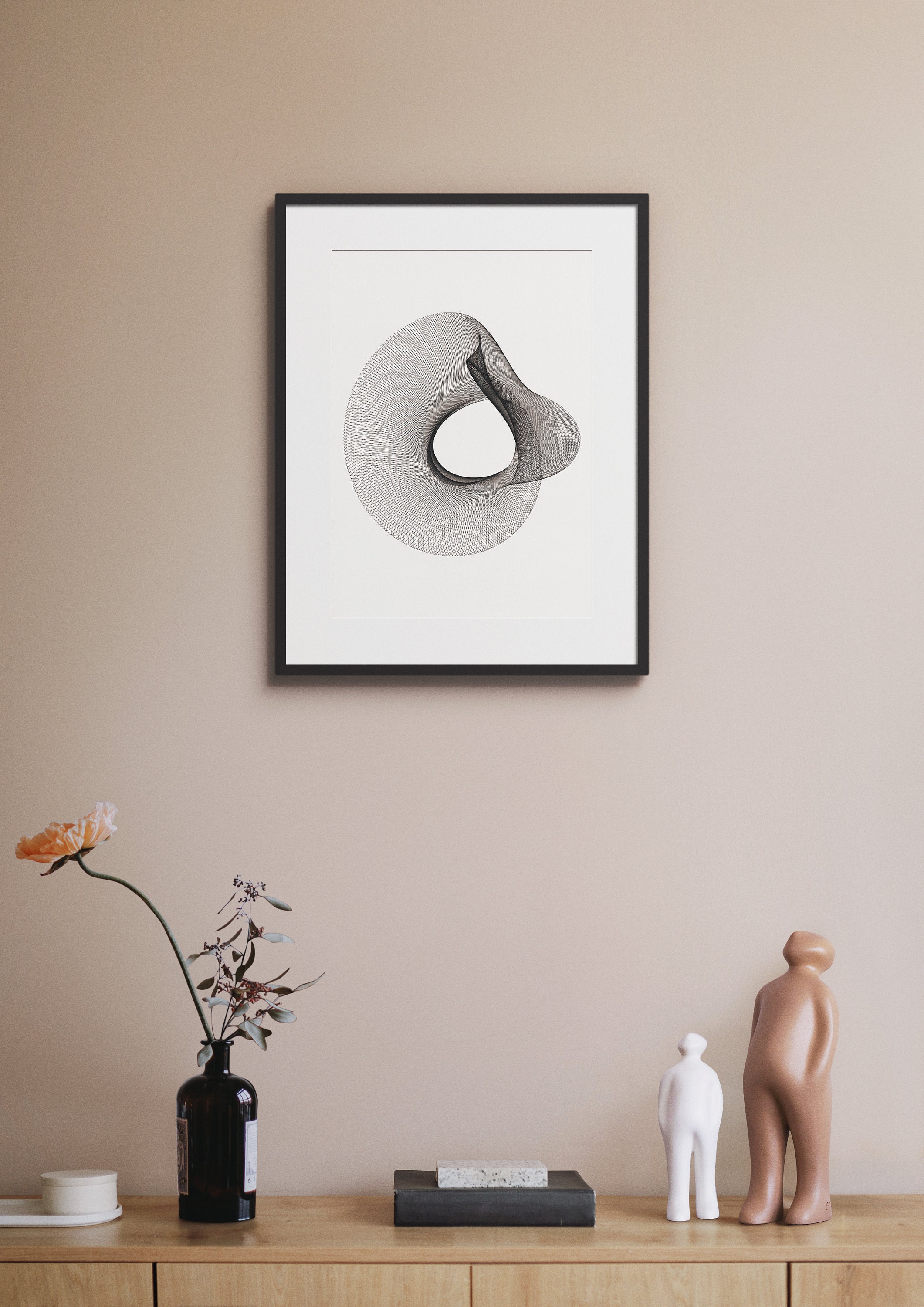 Pen Plotter Ink Drawing Fine Line Abstract Geometric Artwork - Etsy