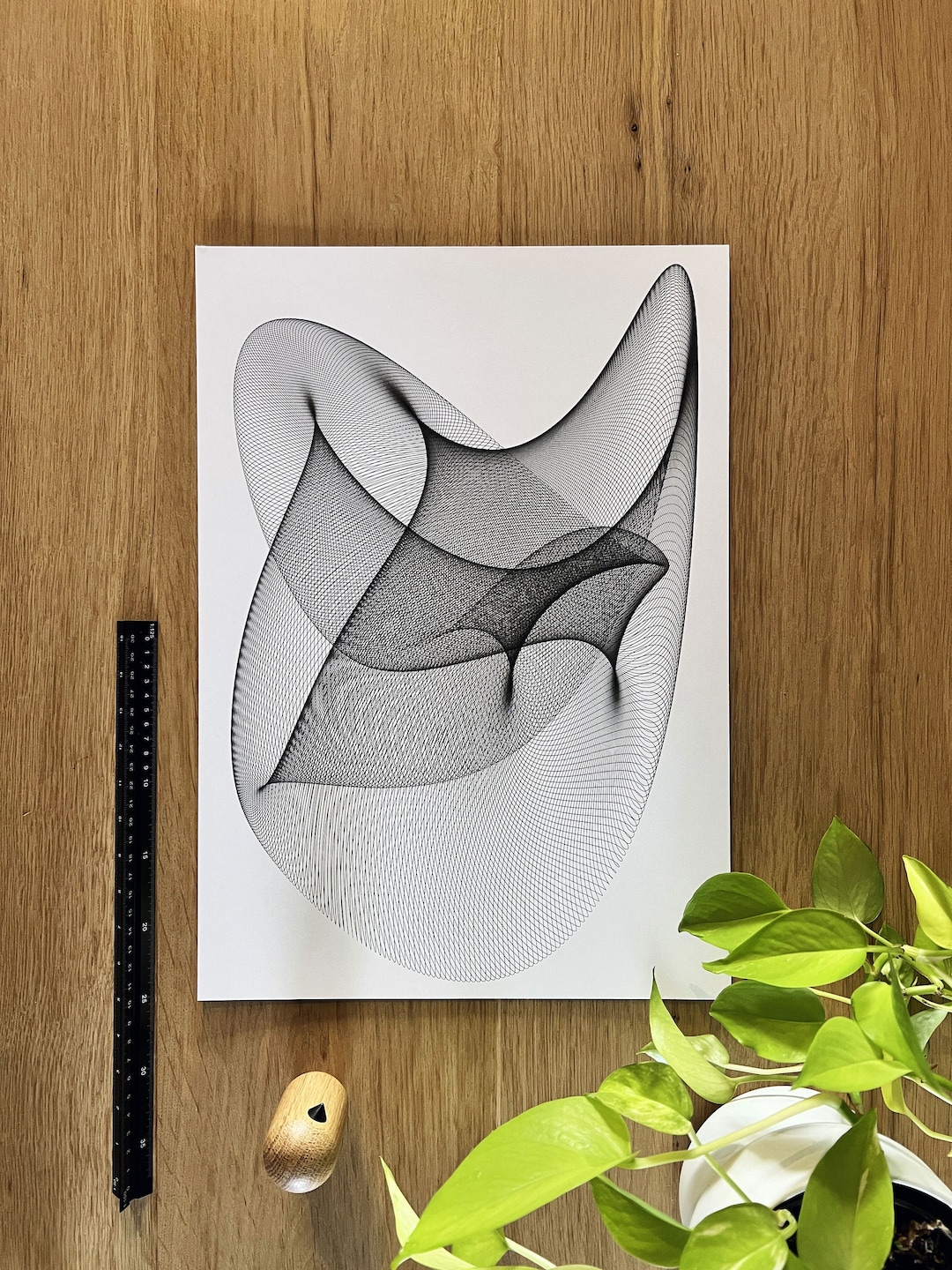 Pen Plotter Ink Drawing Fine Line Abstract Geometric Artwork - Etsy