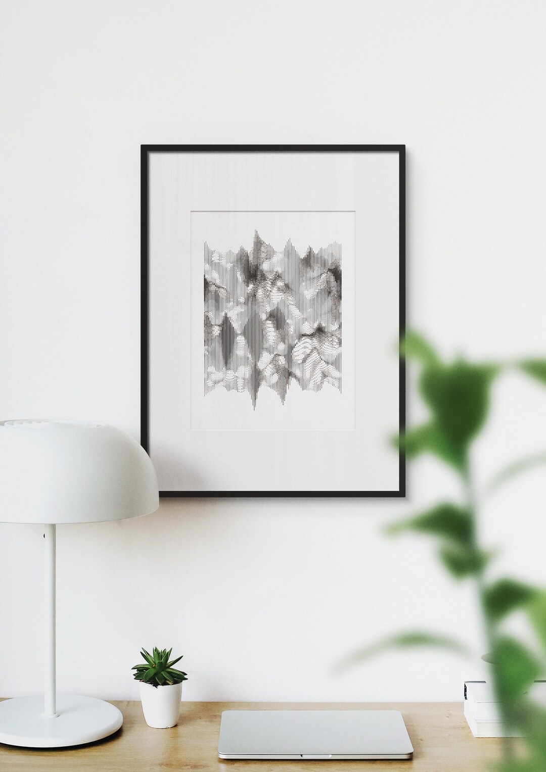 Obsidian No.5 – Pen Plot Art on Black Paper, Minimalist Abstract Line ...